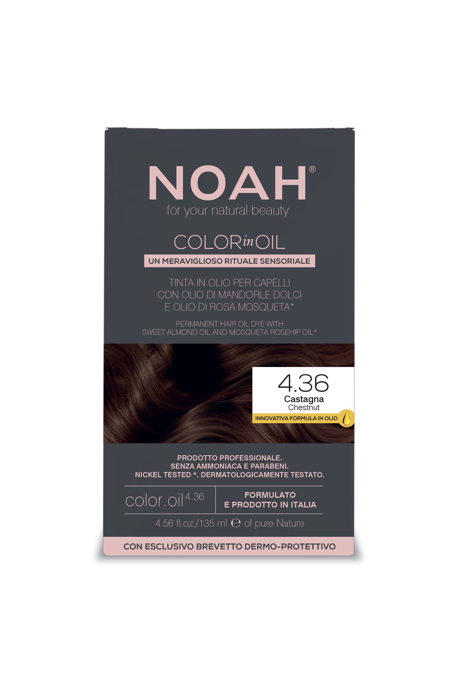 Tinta per capelli Color in Oil Castagna 4.36 NOAH